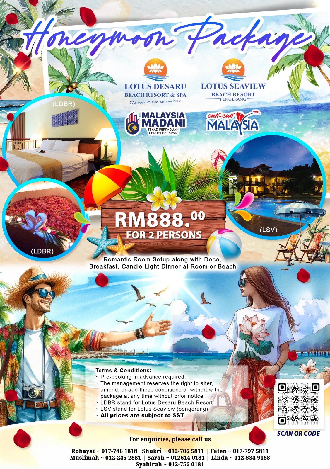 Honeymoon package — Packages of Lotus Seaview Beach Resort